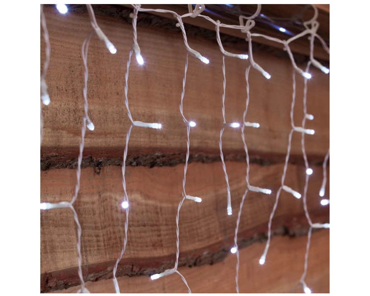 400 FIT & FORGET BATTERY OPERATED WHITE ICICLE LIGHTS - Mains of Drums